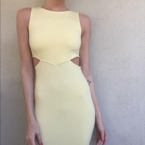 Dresses | Designer Yellow Body Con Dress | Poshmark